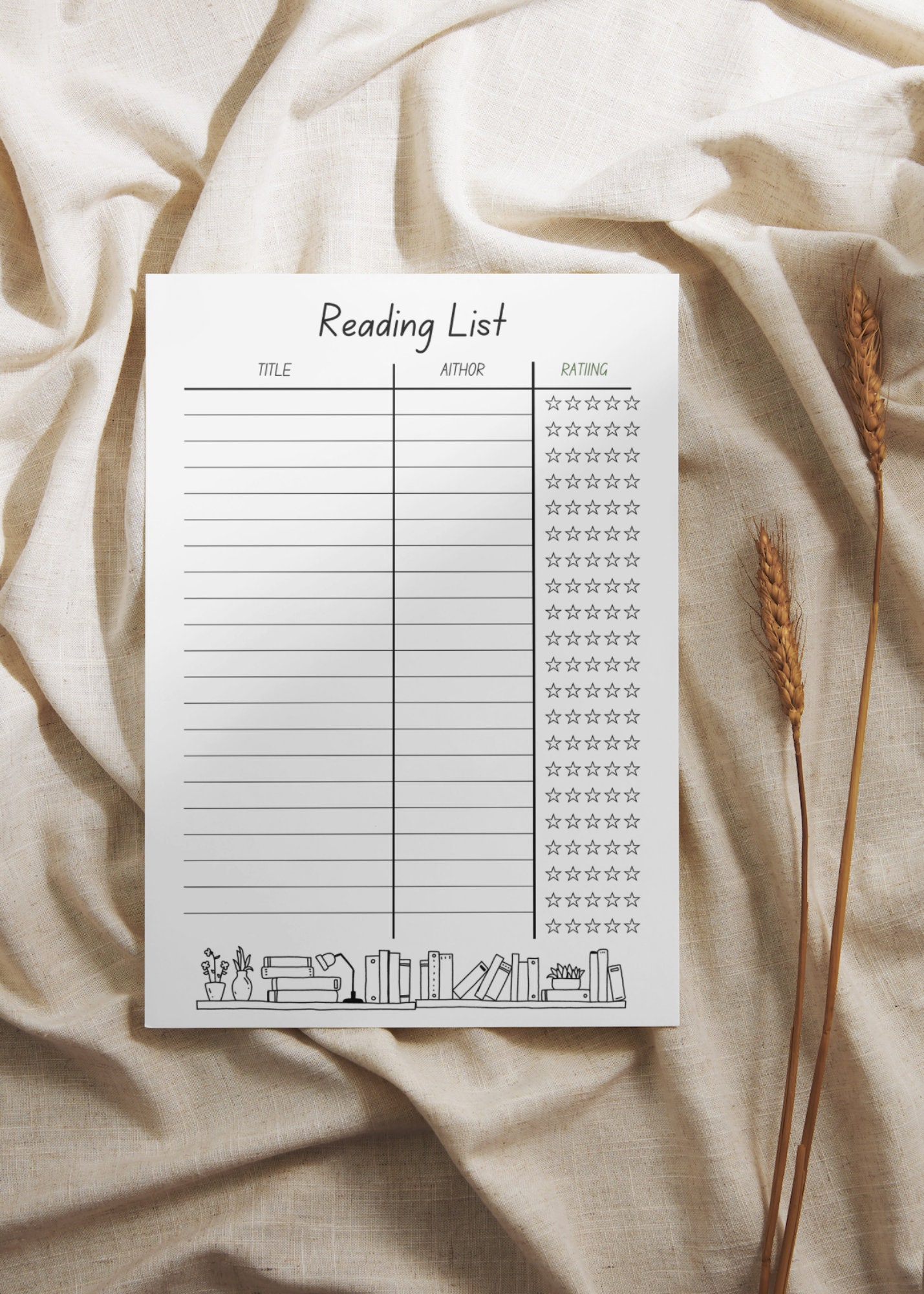 Book Review Reading List, Printable and Fillable PDF Versions, Kids ...
