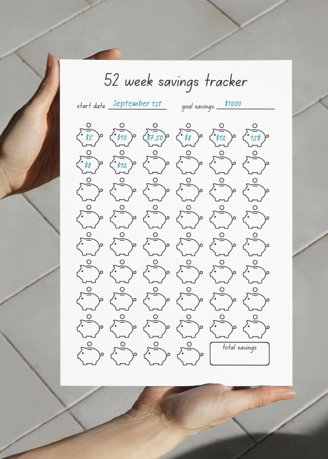 January 2024 Savings Challenge, Month Money Saving Tracker, Printable ...