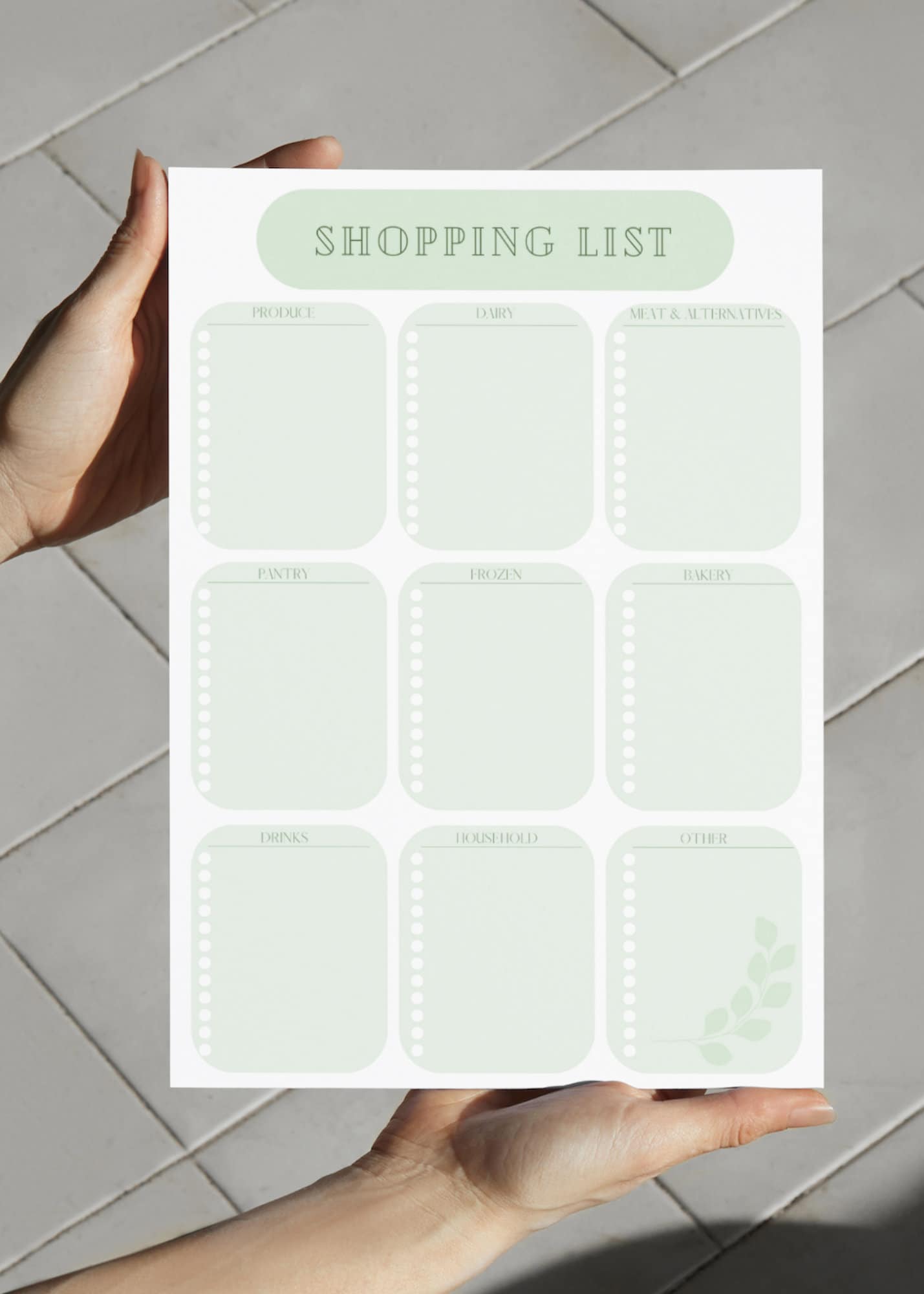 Grocery List Printable and Fillable PDF, Shopping List Download, 2023 ...