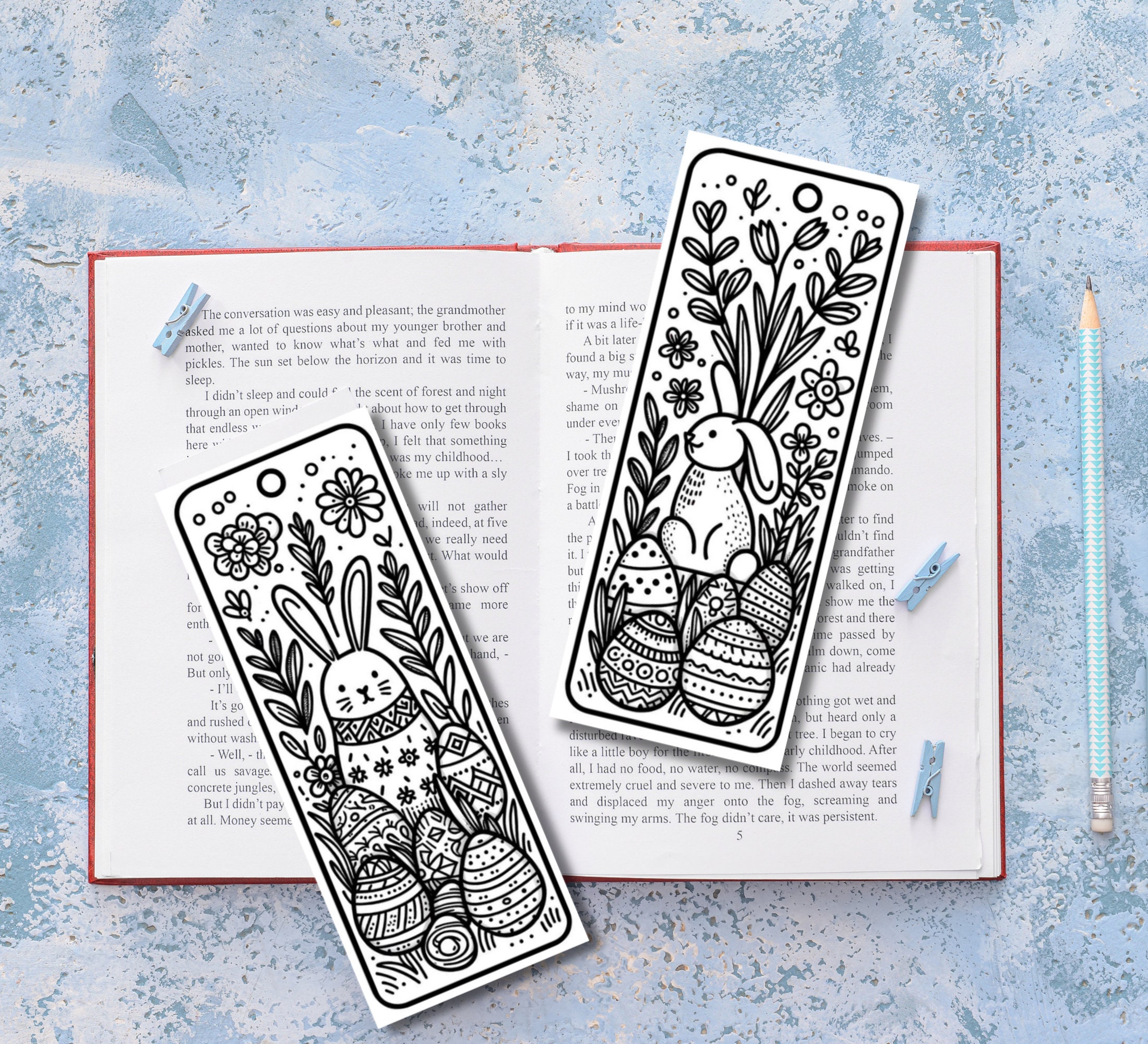 Easter Colouring Printable Bookmark, Instant Download PDF, Color in ...