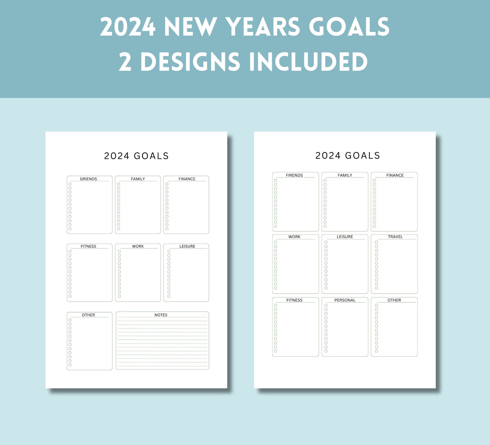 2024 New Years Resolutions, Instant Printable Download, New Year Goals ...