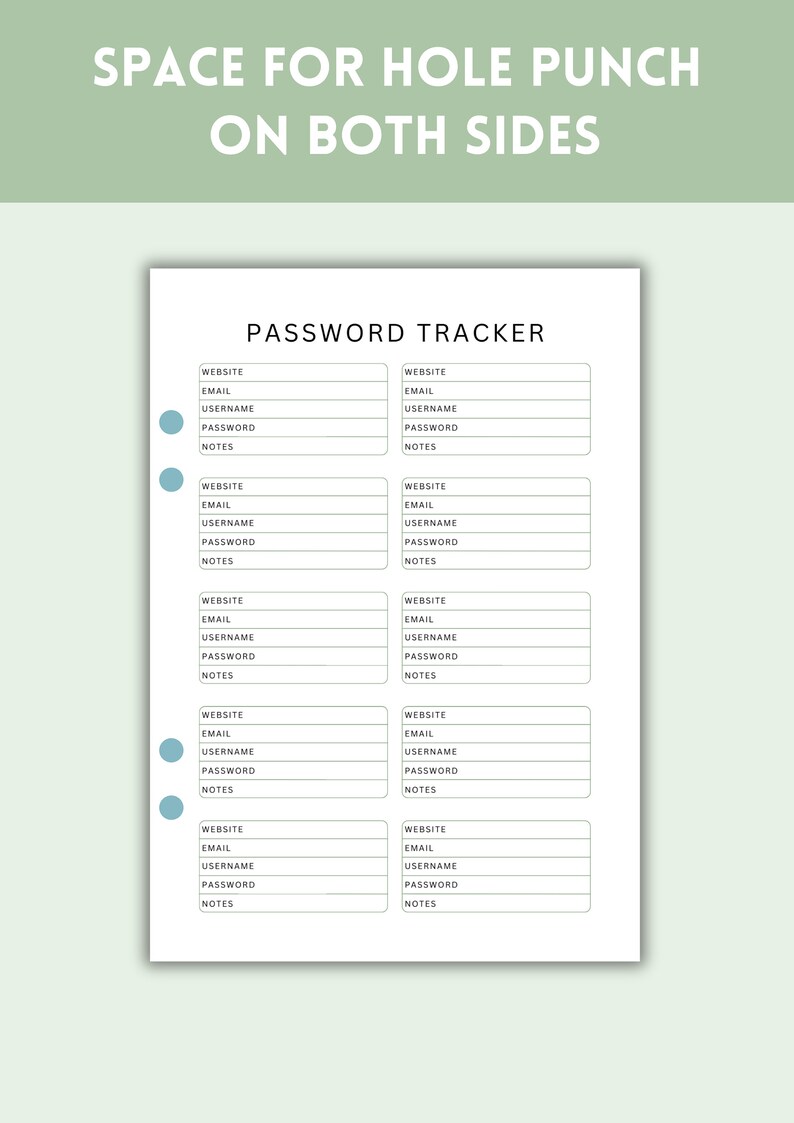Password Tracker Printable Download, Fillable Pdf, 2 Versions, Wtf is ...