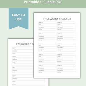 Password Tracker Printable Download, Fillable Pdf, 2 Versions, Wtf is ...