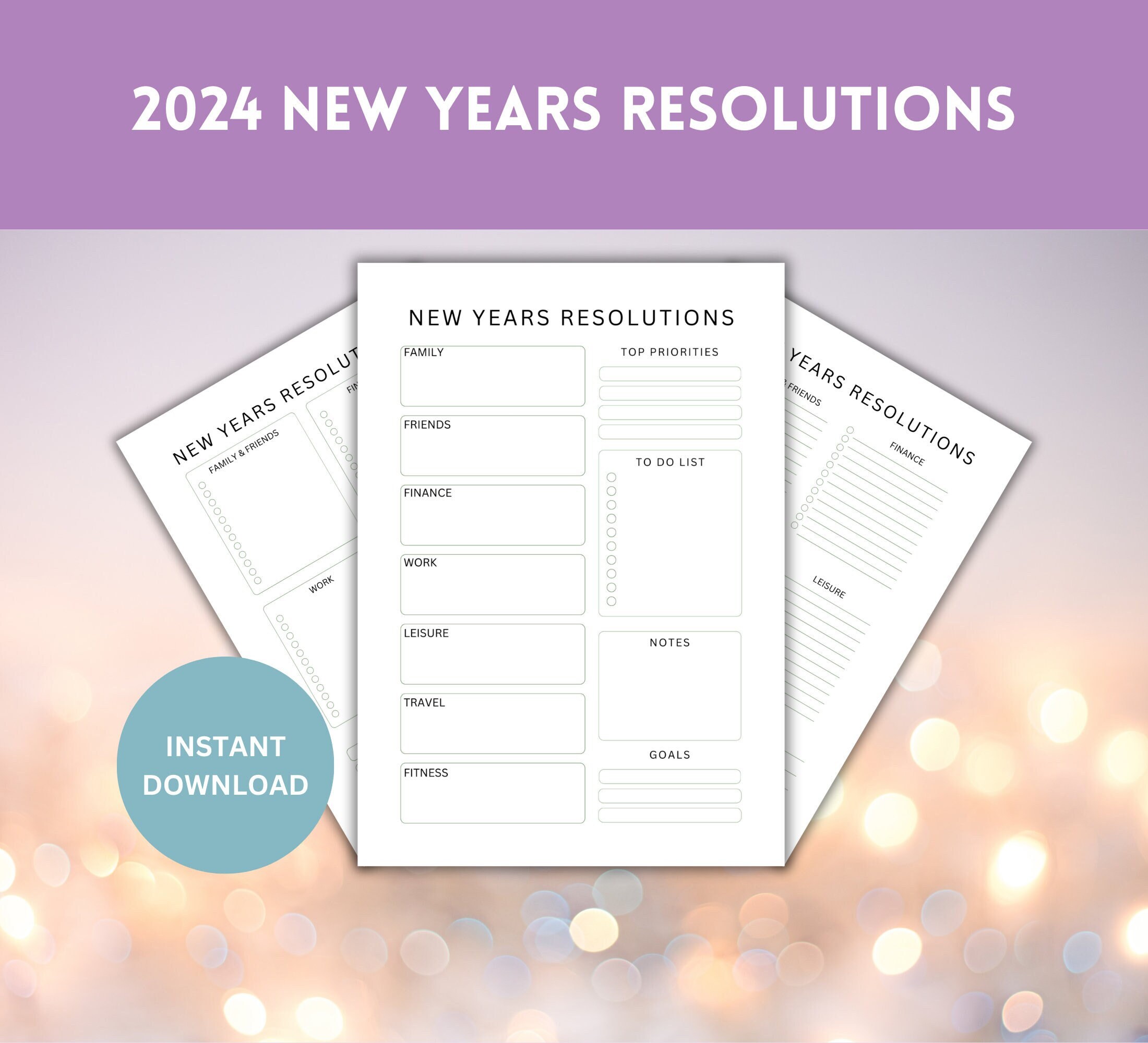 2025 New Years Resolutions, Instant Printable Download, New Year Goals ...