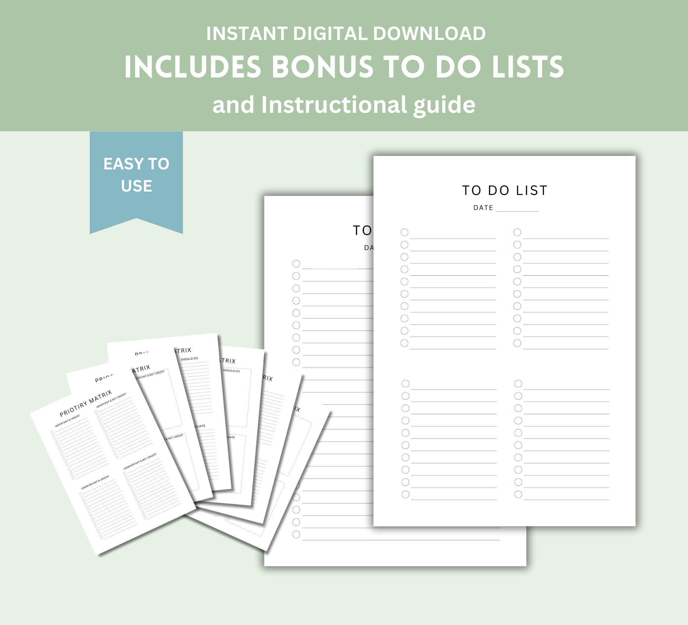 Priority Matrix Printable PDF Tasks List Template - Etsy