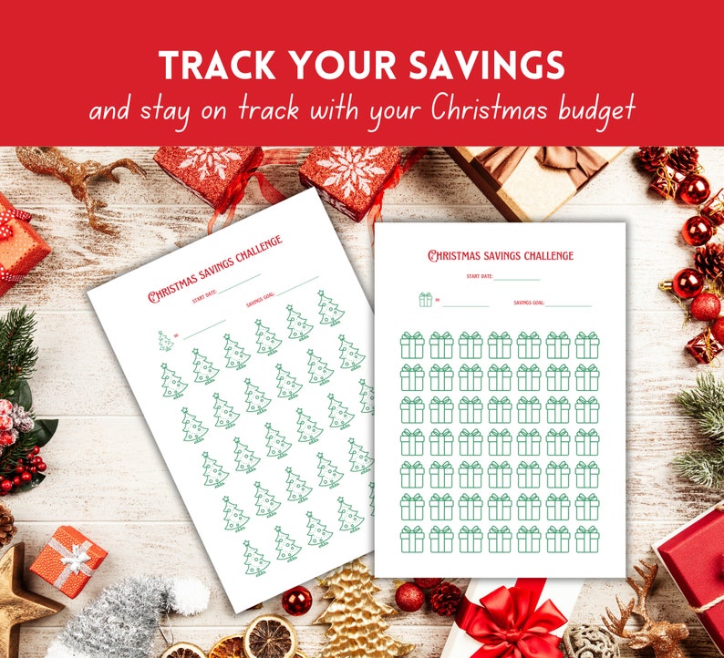 Christmas Savings Challenge Printable Pdf, Money Saving Tracker ...