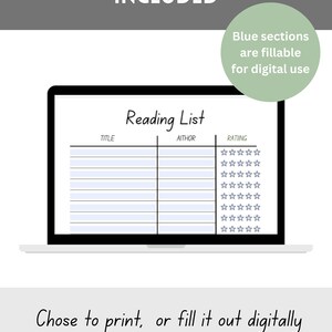 Book Review Reading List, Printable and Fillable PDF Versions, Kids ...