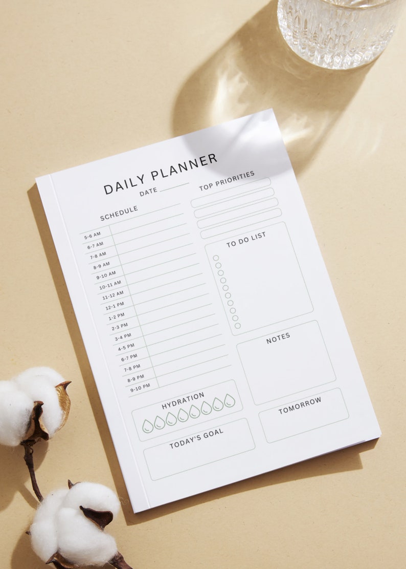 5am Daily Planner Printable and Fillable PDF, Basic Planner, Personal ...