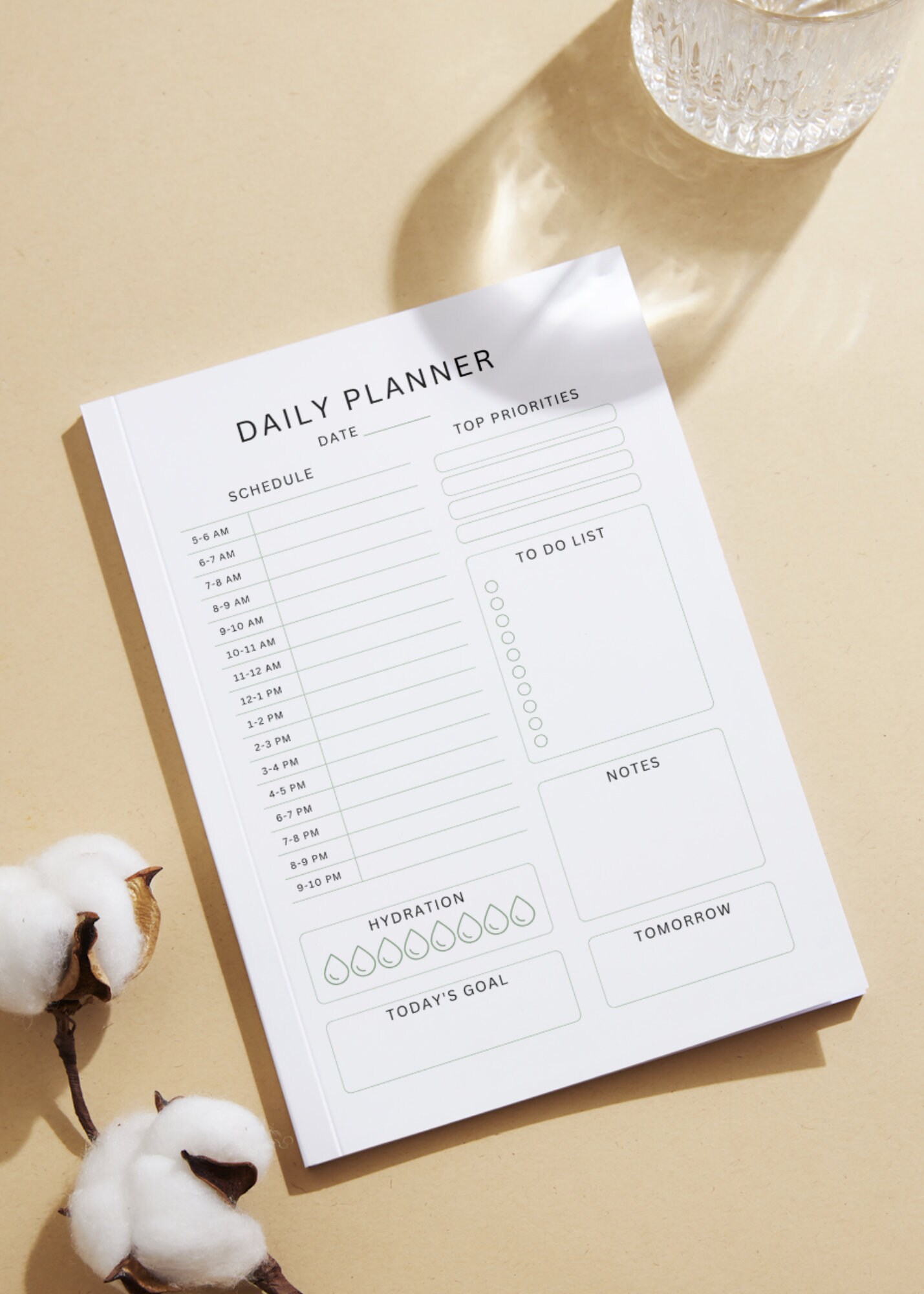 5am Daily Planner Printable and Fillable PDF, Basic Planner, Personal ...