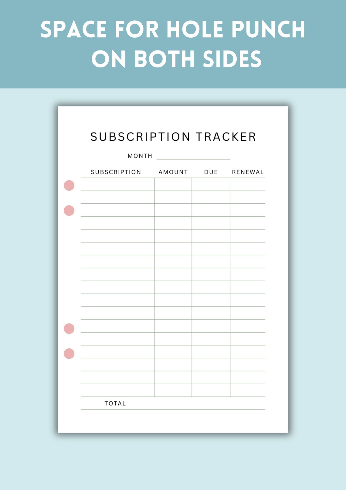 Subscription Tracker Printable Pdf Download, Monthly Subscriptions List ...
