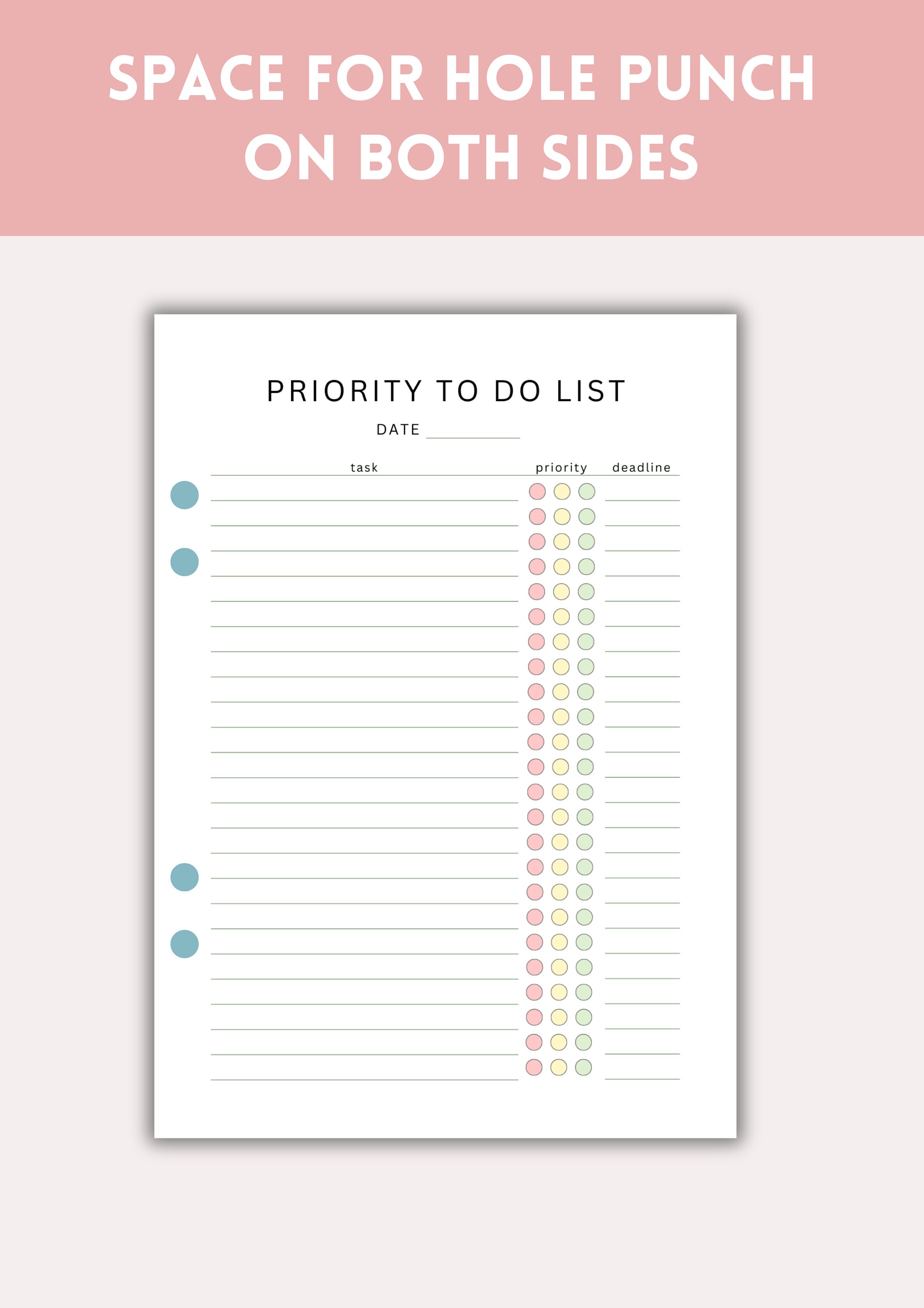 Priority to Do List Printable Simple Tasks List Template - Etsy