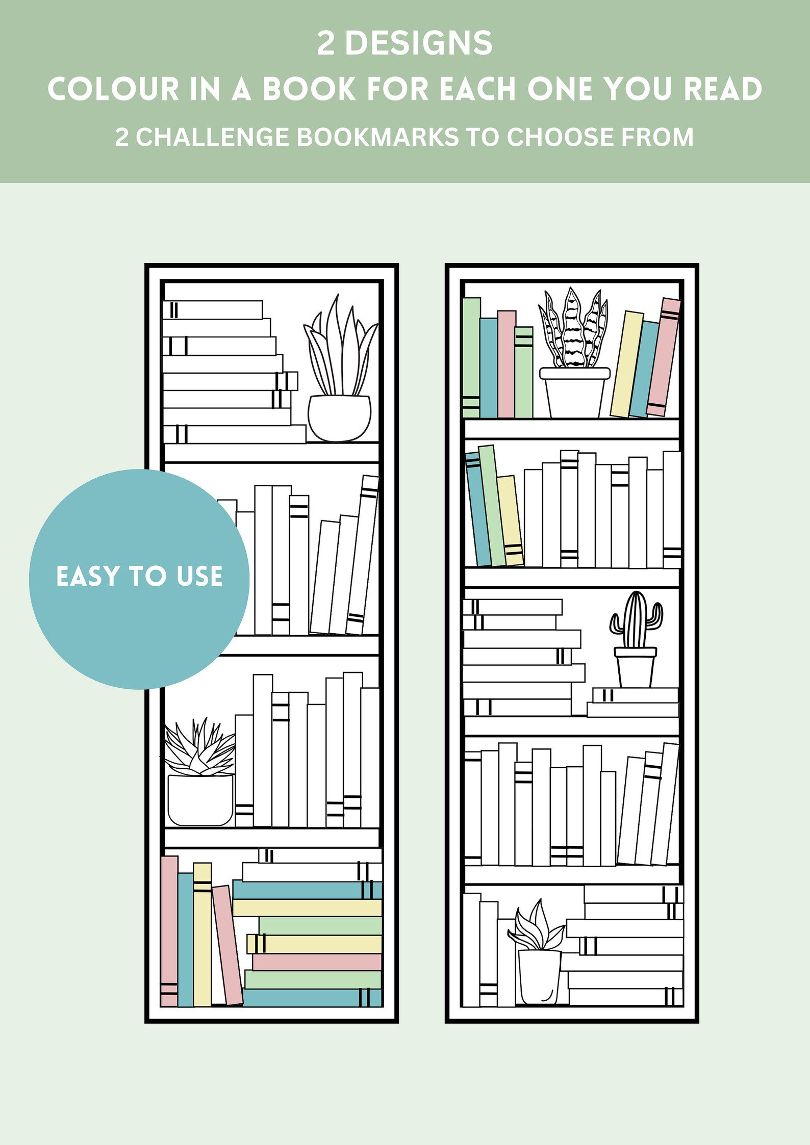 Bookshelf Reading Tracker Printable Bookmark, Instant Download PDF ...