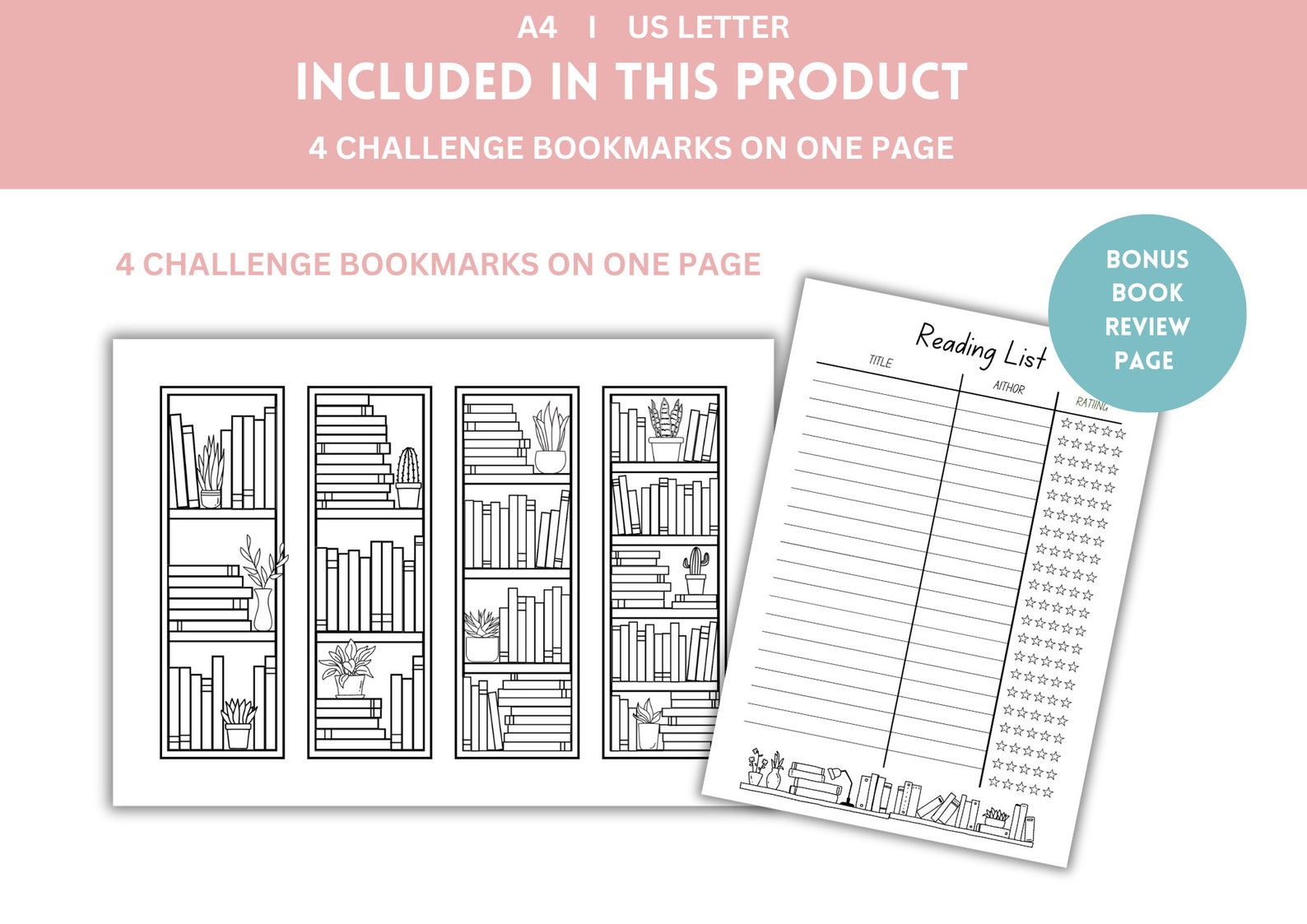 Bookshelf Reading Tracker Printable Bookmark, Instant Download PDF ...