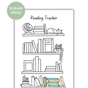 Bookshelf Reading Tracker Printable, Cute Reading Log, Reading ...