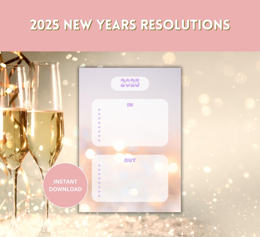 2025 New Years Resolutions, Instant Printable Download, New Year Goals ...
