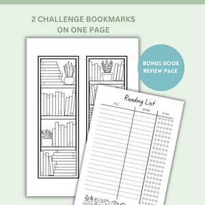 Bookshelf Reading Tracker Printable Bookmark, Instant Download PDF ...