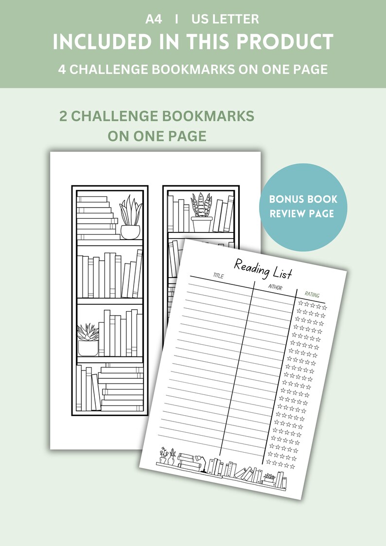 Bookshelf Reading Tracker Printable Bookmark, Instant Download PDF ...