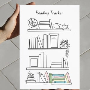 Bookshelf Reading Tracker Printable, Cute Reading Log, Reading ...