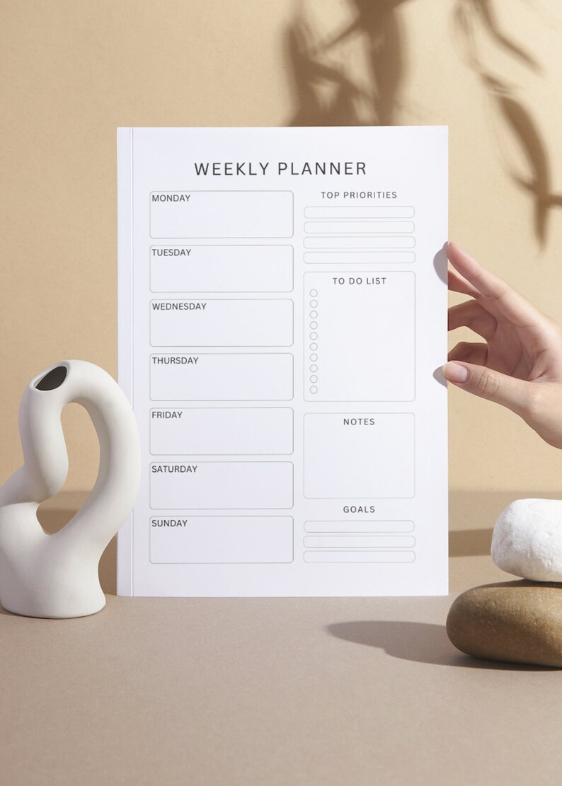 7 Day Planner Printable and Fillable PDF, Simple Planner, Personal ...