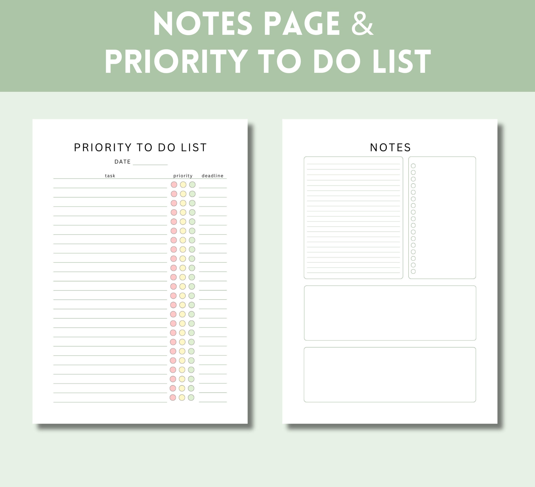 Brain Dump Bundle Printable PDF, Tasks List Template, Productivity ...