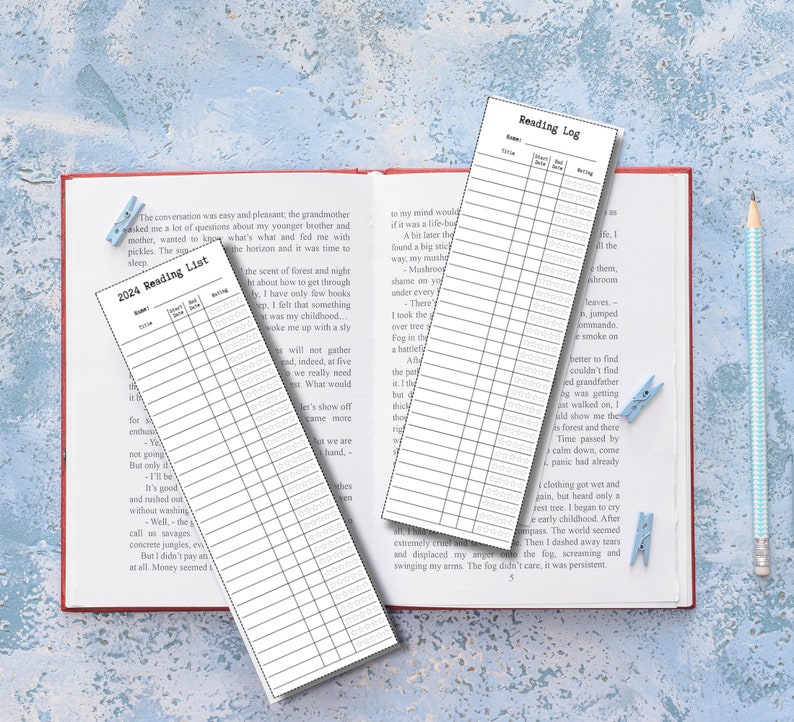 Reading Log Bookmark Printable 2025, Instant Download PDF, Reading List ...