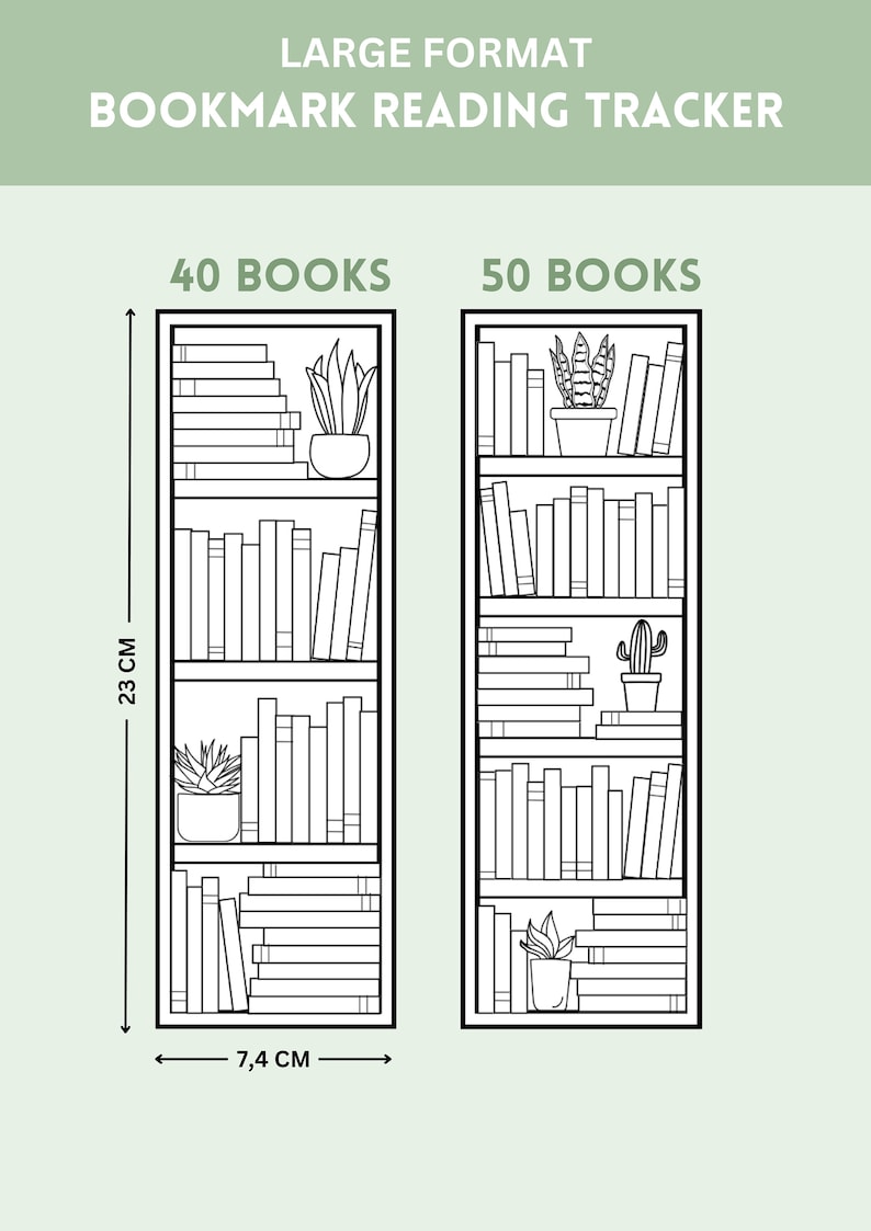 Bookshelf Reading Tracker Printable Bookmark, Instant Download PDF ...