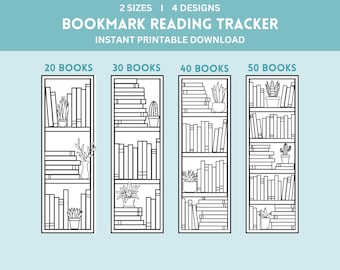 Bookshelf Reading Tracker Printable Bookmark, Instant Download PDF ...