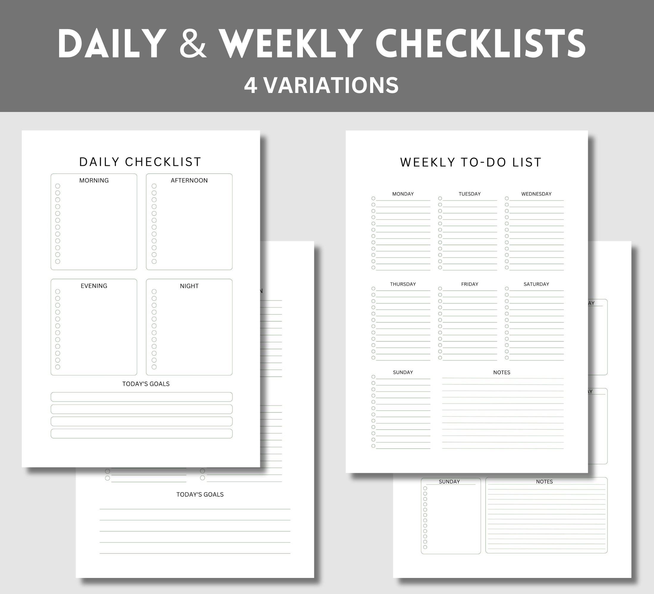 Brain Dump Bundle Printable PDF, Tasks List Template, Productivity ...