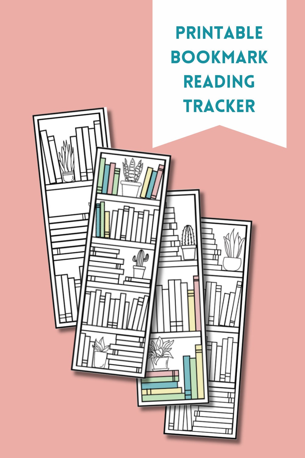 Bookshelf Reading Tracker Printable Bookmark, Instant Download PDF ...