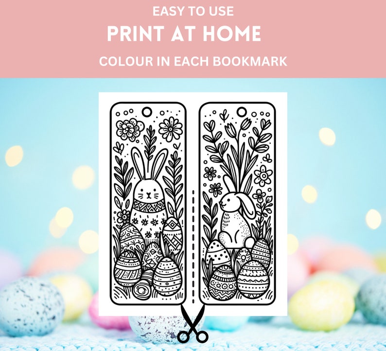 Easter Colouring Printable Bookmark, Instant Download PDF, Color in ...