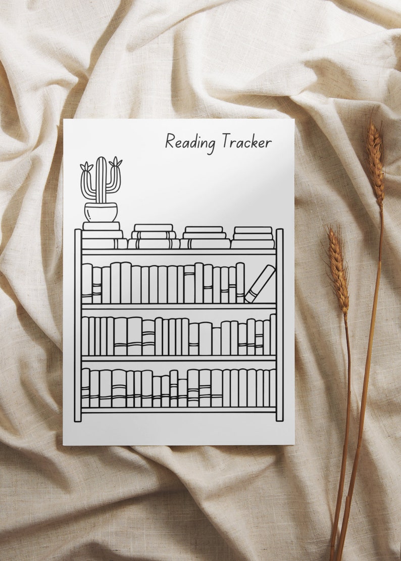 Bookshelf Reading Tracker Printable, Cute Reading Log, Reading ...