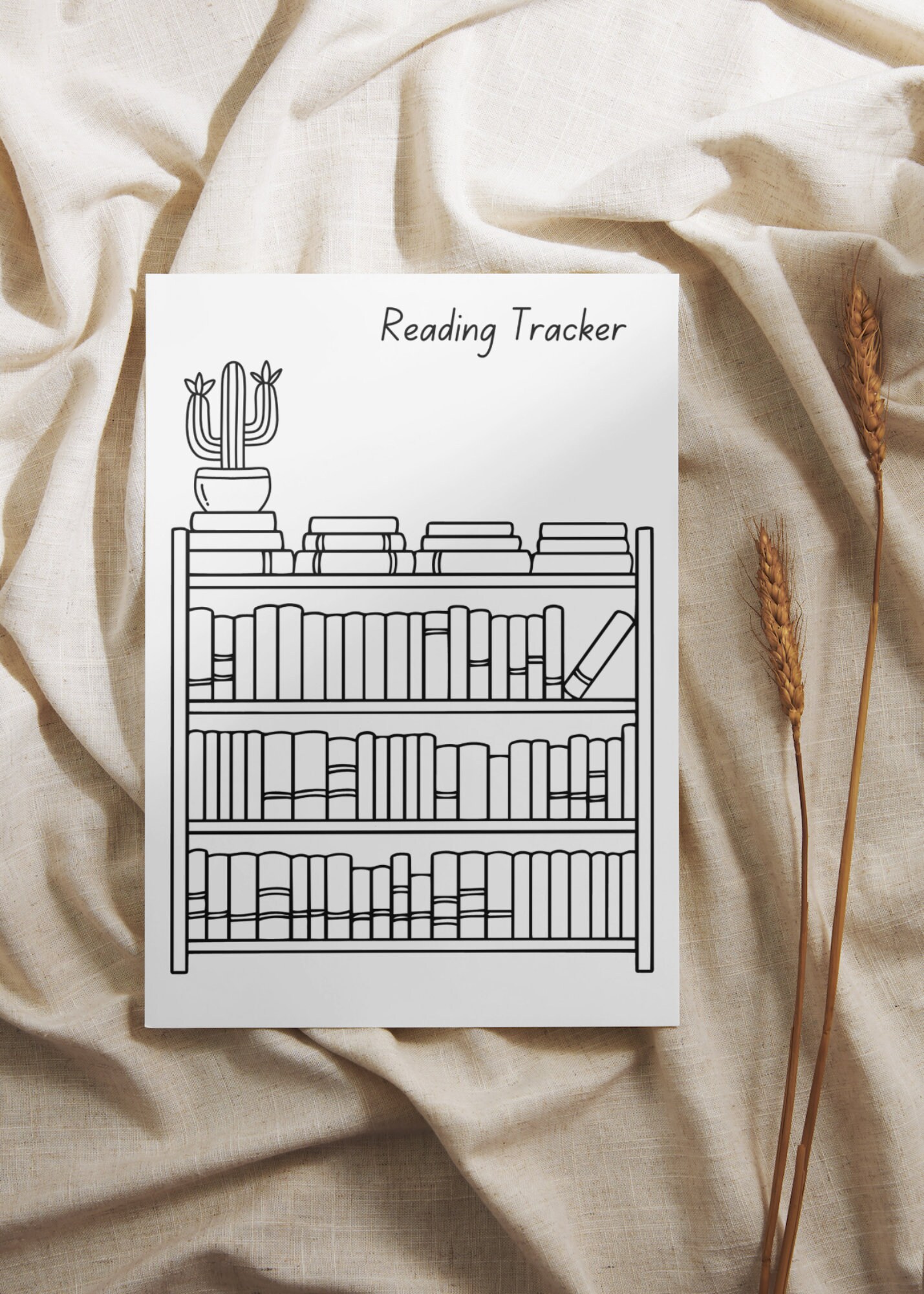 Bookshelf Reading Tracker Printable, Cute Reading Log, Reading ...