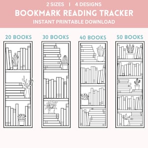 Bookshelf Reading Tracker Printable Bookmark, Instant Download PDF ...
