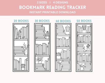 Bookshelf Reading Tracker Printable Bookmark, Instant Download PDF ...