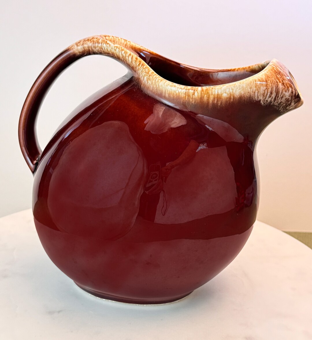 Vintage Brown Drip Hull Pitcher - Etsy