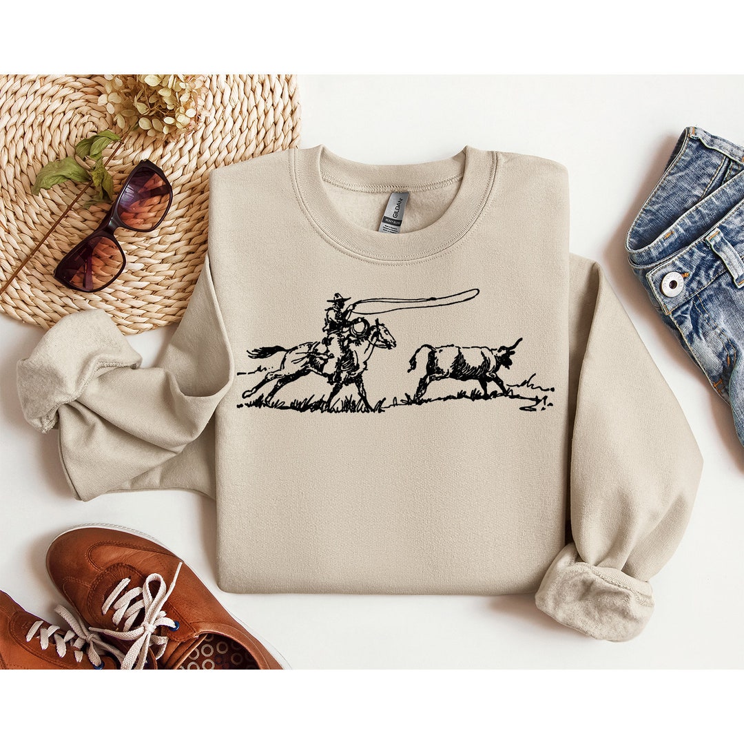 Cowboy Roping Western Sweatshirt, Cowboy Roping Hoodie, American ...