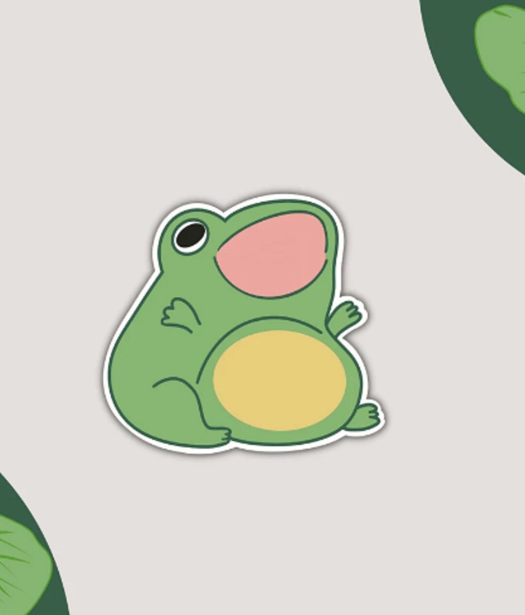 Cute Frog Screaming Sticker Screaming Frog Frog Vinyl Sticker Frog ...