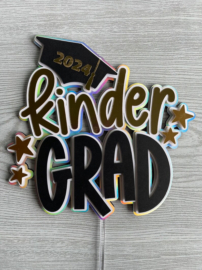 Kinder Graduation Cake Topper, 2024 Kinder Grad, Kindergarten ...