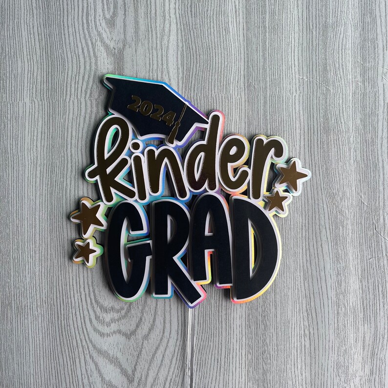 Kinder Graduation Cake Topper, 2024 Kinder Grad, Kindergarten ...