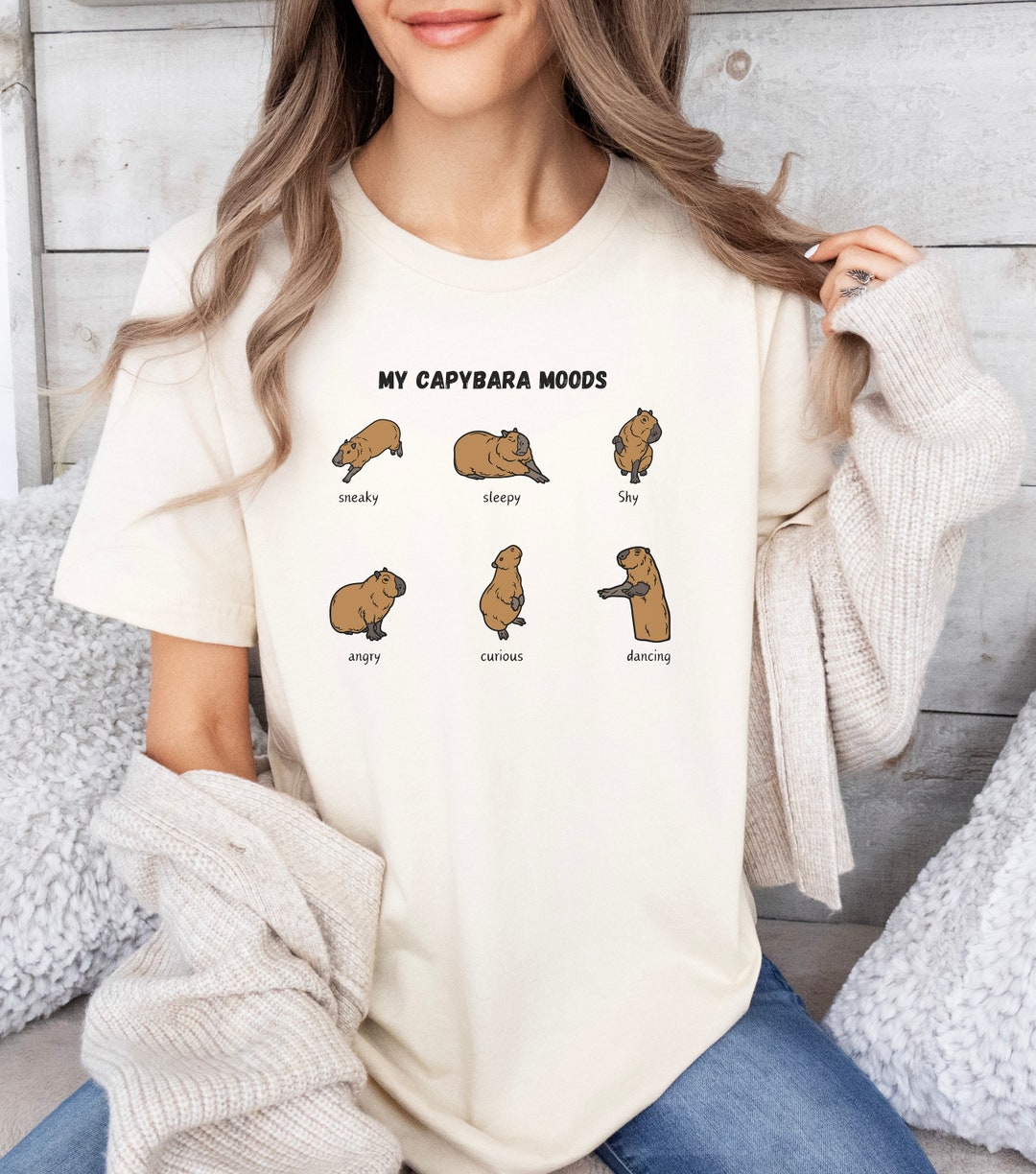 My Capybara Moods, Capybara Lover Gift, Funny Capybara Unisex Shirt ...