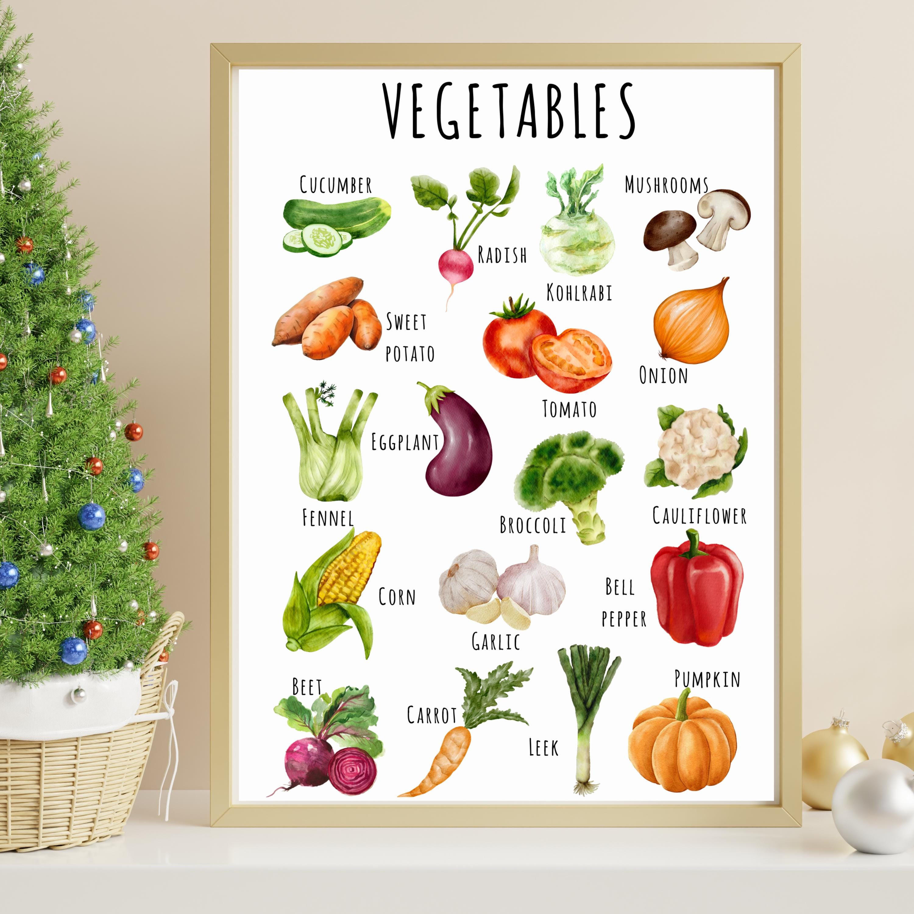 Printable Vegetables Poster - Bright and Fun Kitchen Wall Art ...