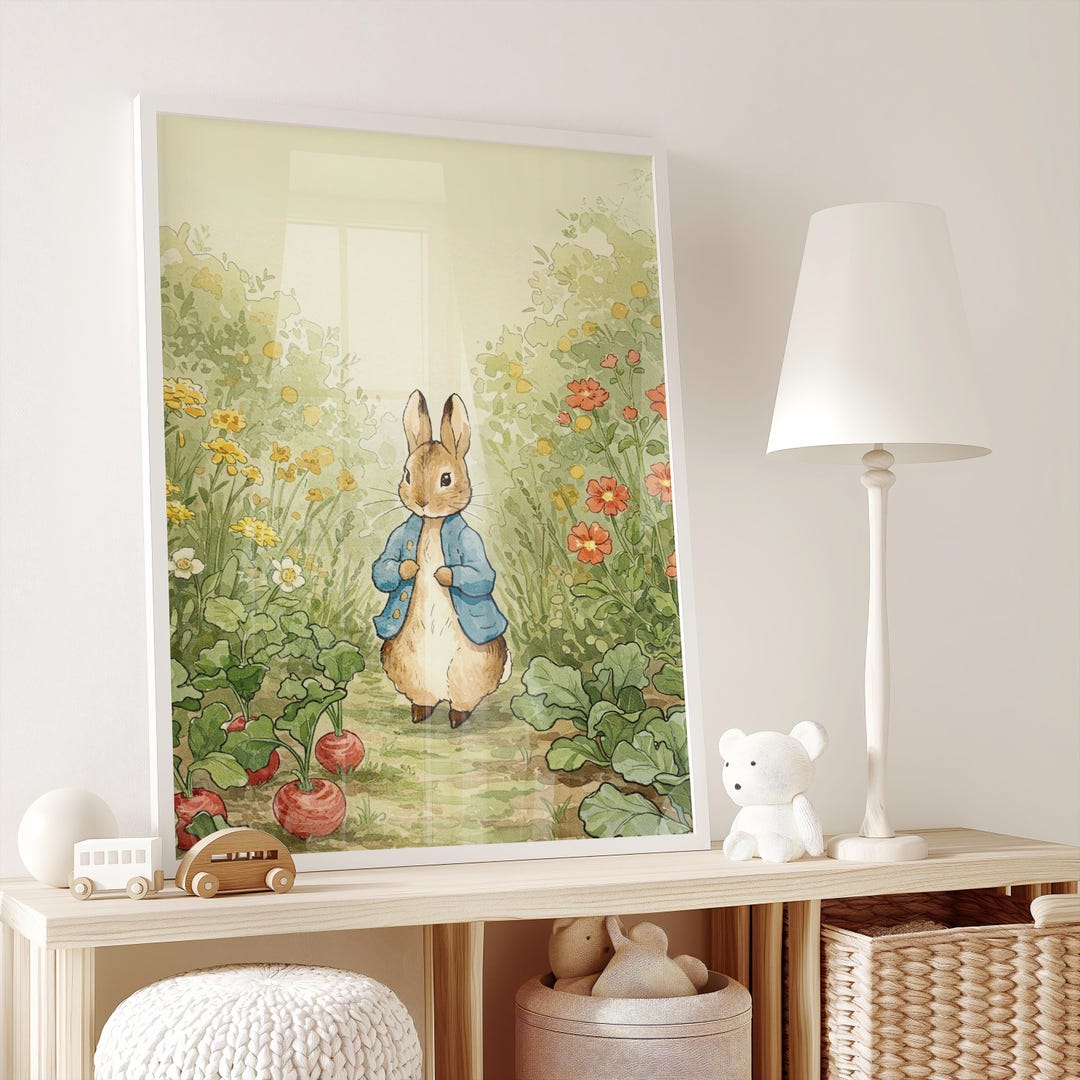 Vintage Print Peter Rabbit Nursery Wall Art Baby Boy Girl Print Retro ...