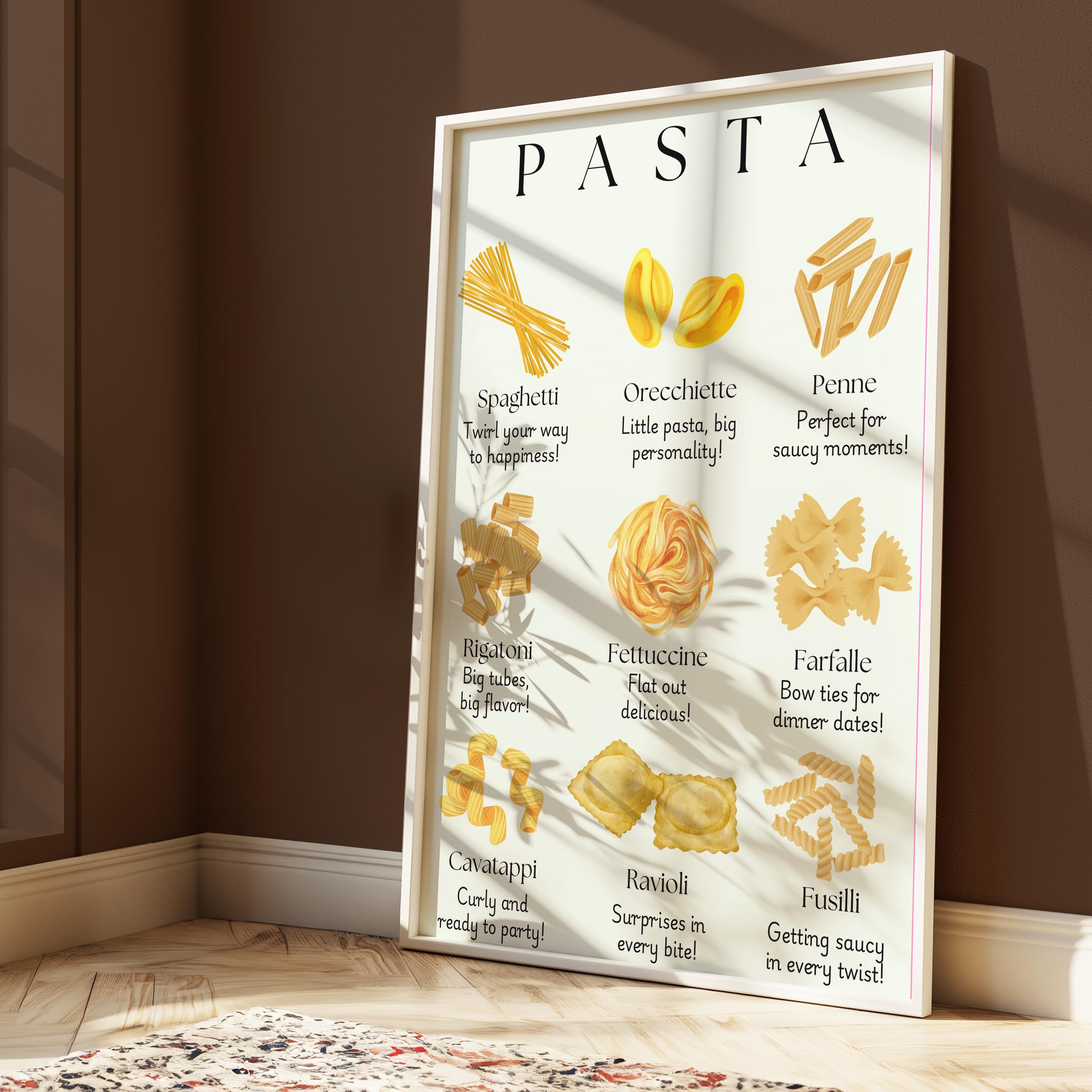 Printable Pasta Guide Wall Art: Kitchen Decor (digital Download) - Etsy