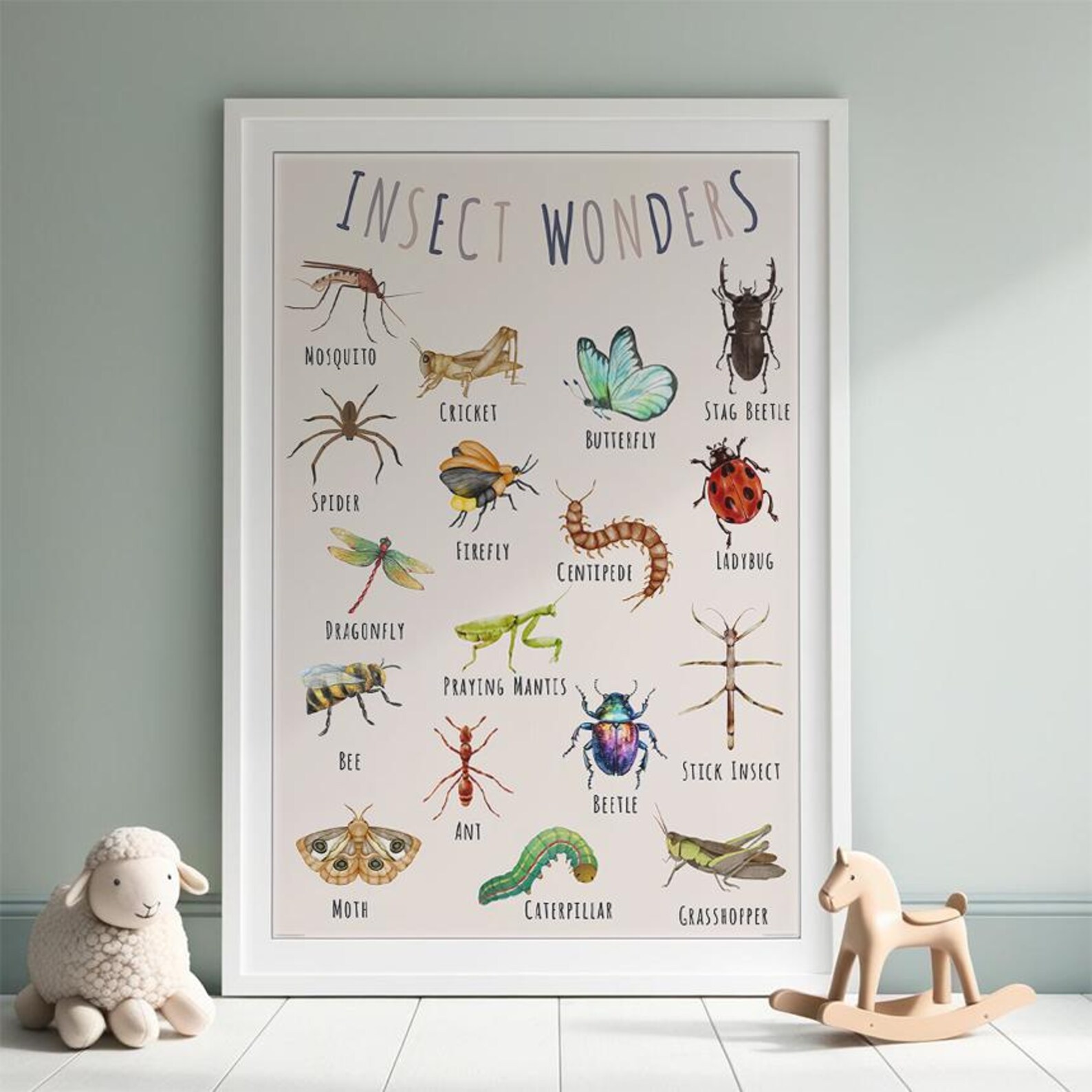 Educational Bugs Poster, Insects Poster, Nature Classroom Decor ...