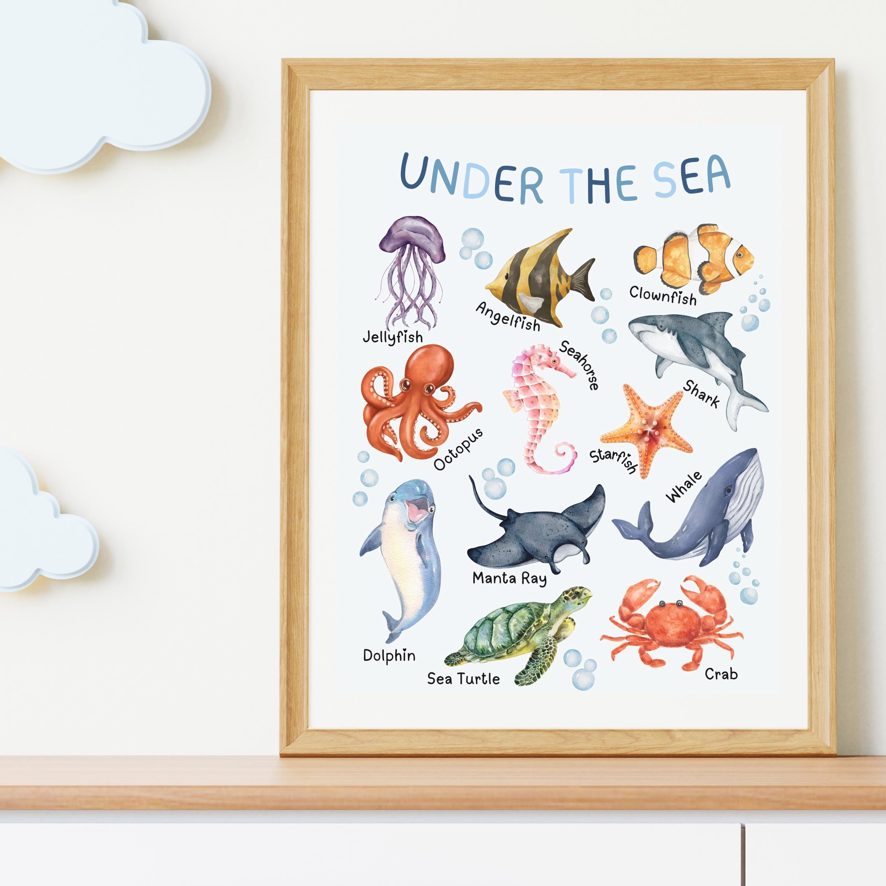 Ocean Animals Poster, Montessori Materials, Montessori Educational ...