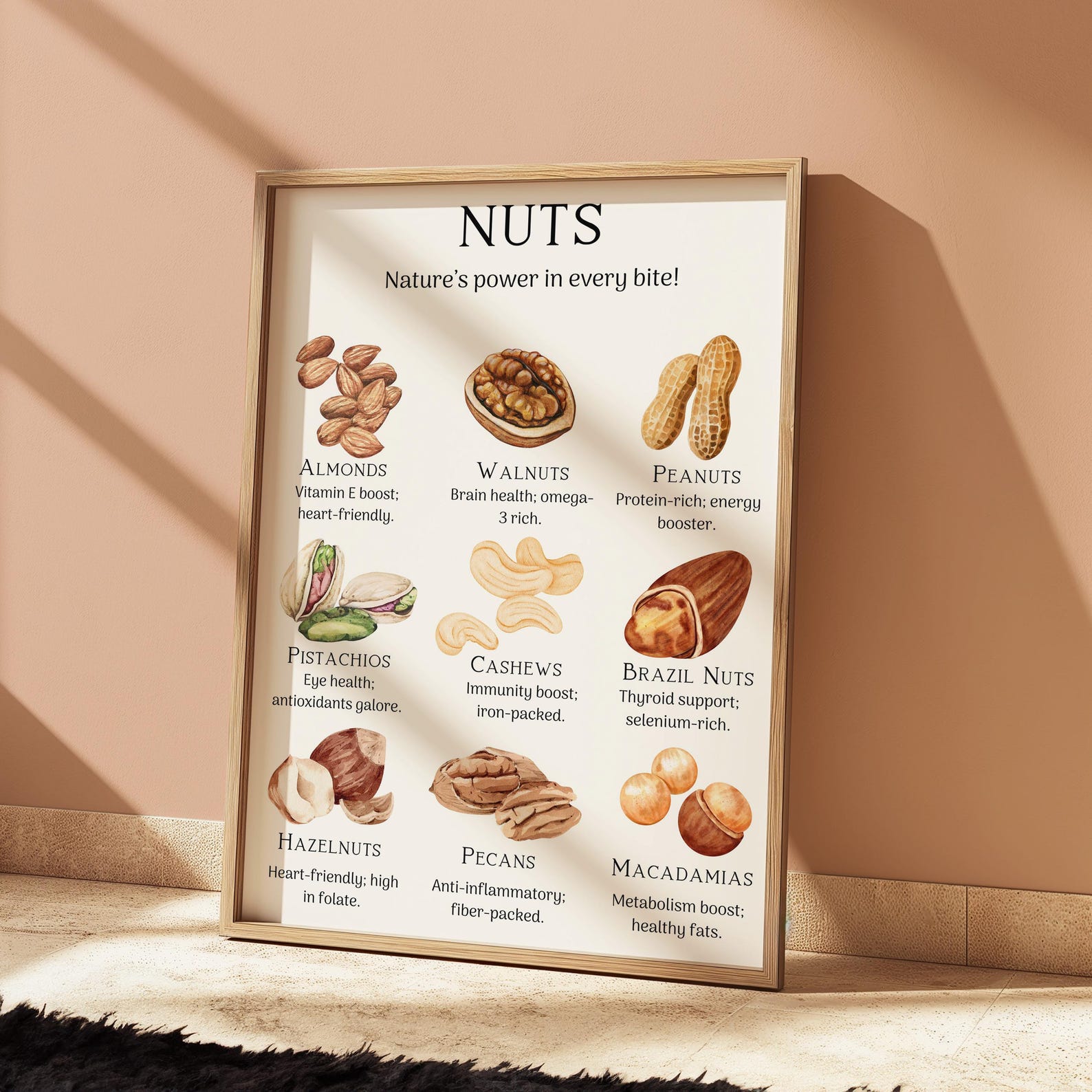 Watercolor Nuts Print: Kitchen Wall Art Decor (digital Download) - Etsy