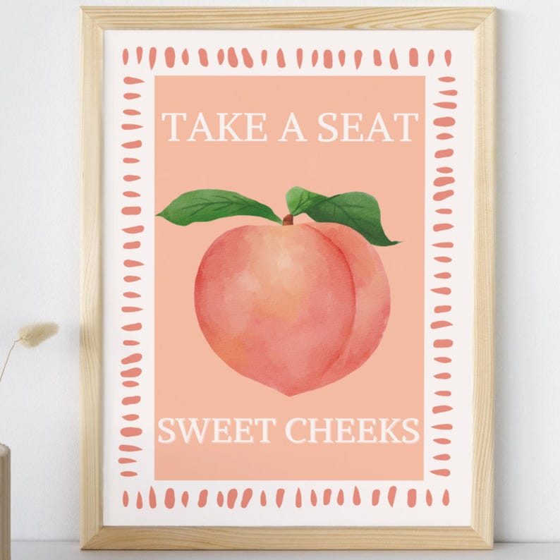 Take a Seat Sweet Cheeks Poster Funny Print Funny Toilet Art Digital ...