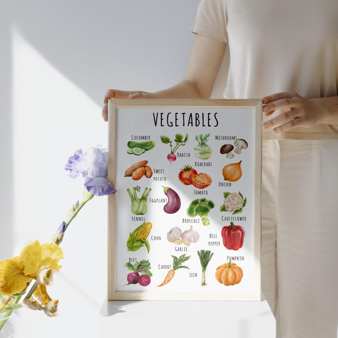 Printable Vegetables Poster - Bright and Fun Kitchen Wall Art ...