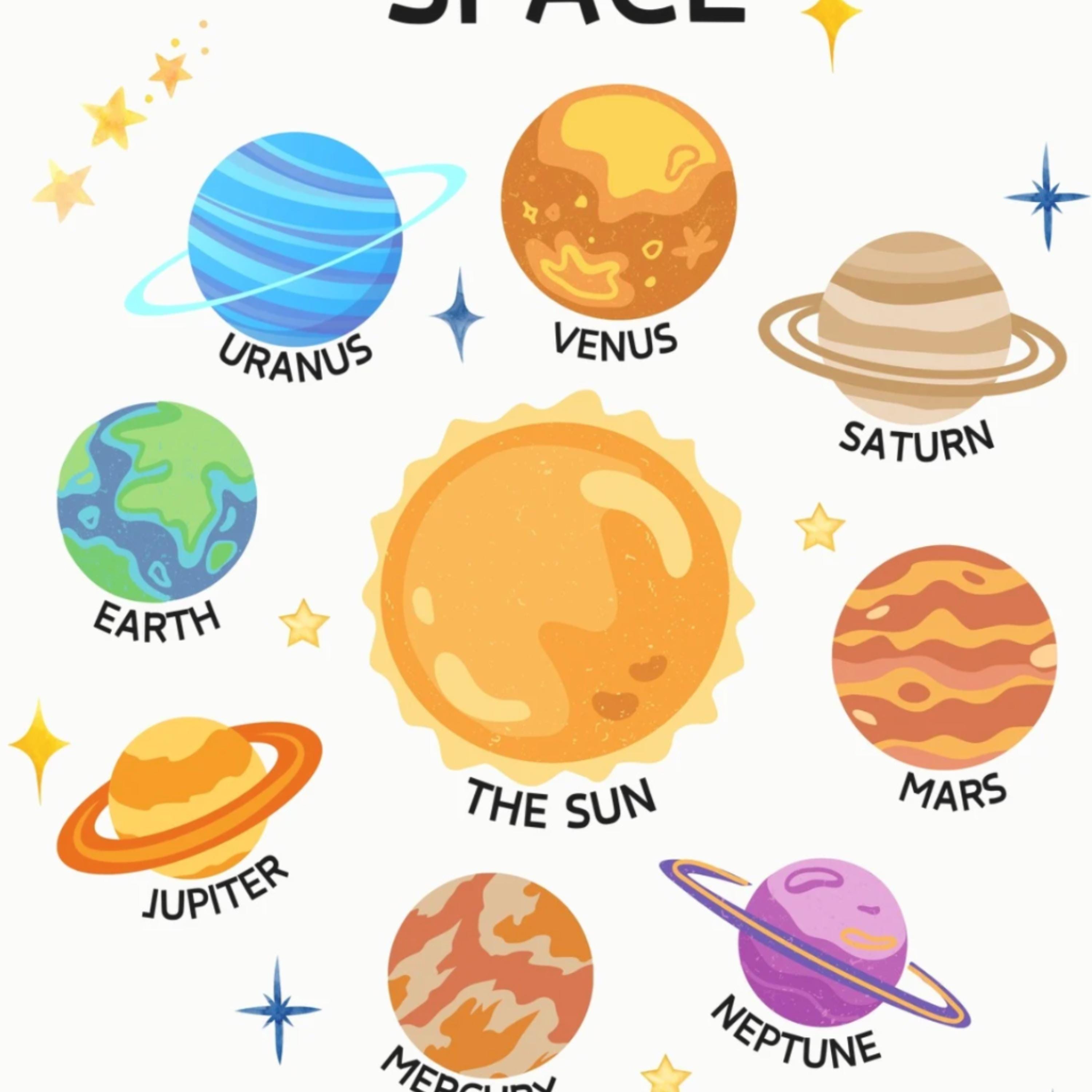 Printable Space Poster for Kids Explore Planets, Stars, and Rockets Fun ...