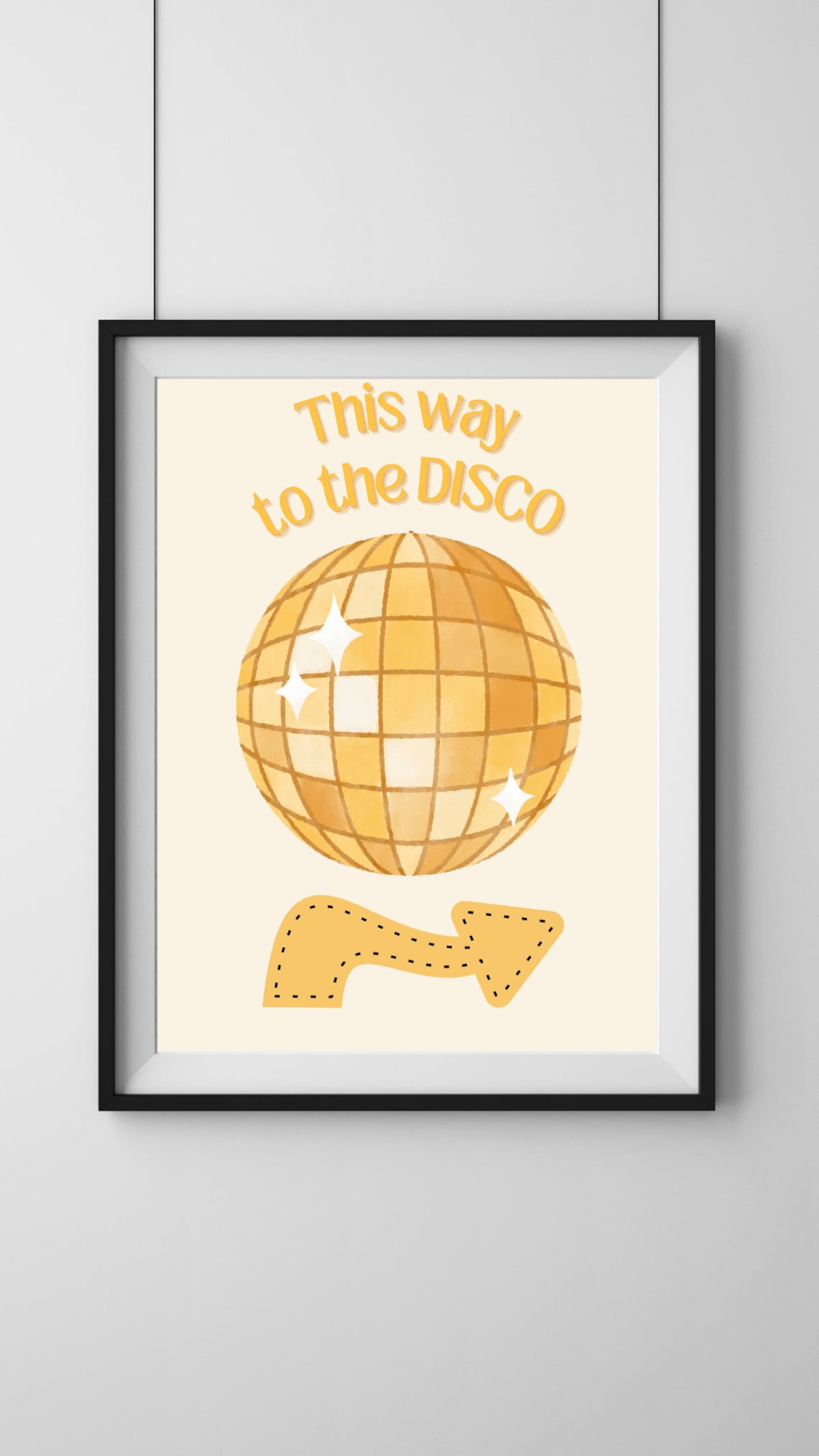 Welcome to the Disco Poster - Retro Party Wall Art With Disco Ball and ...